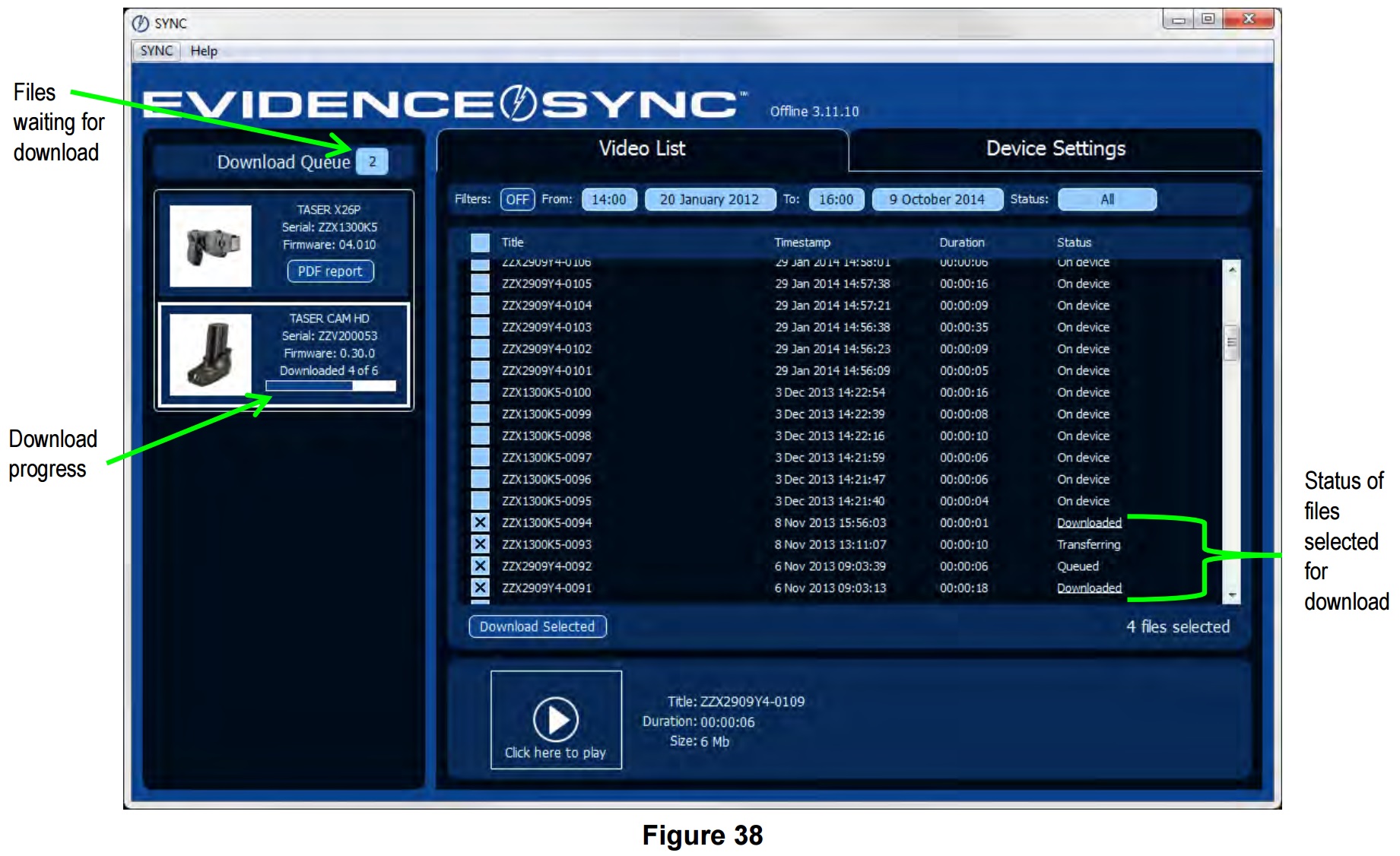 Downloading evidence