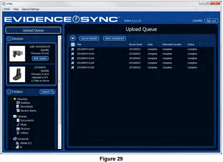 Uploading videos to Evidence.com