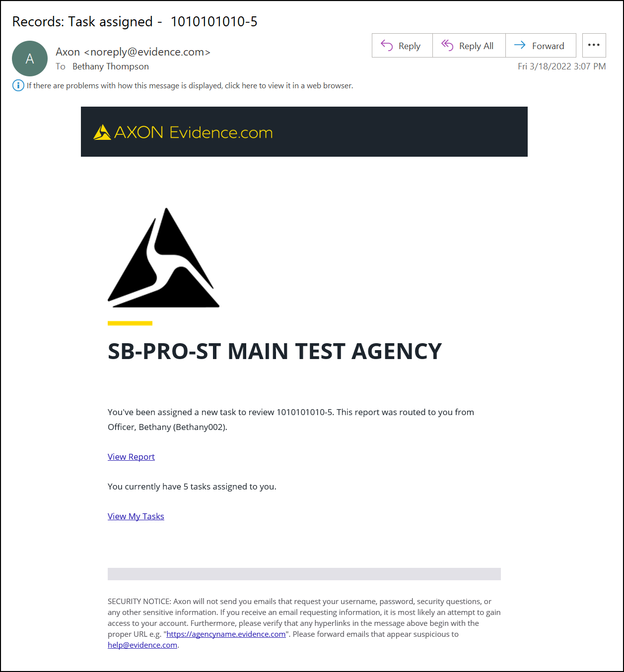 Axon Standards - Managing Team Notifications
