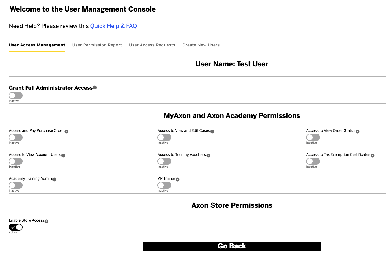MyAxon Permissions