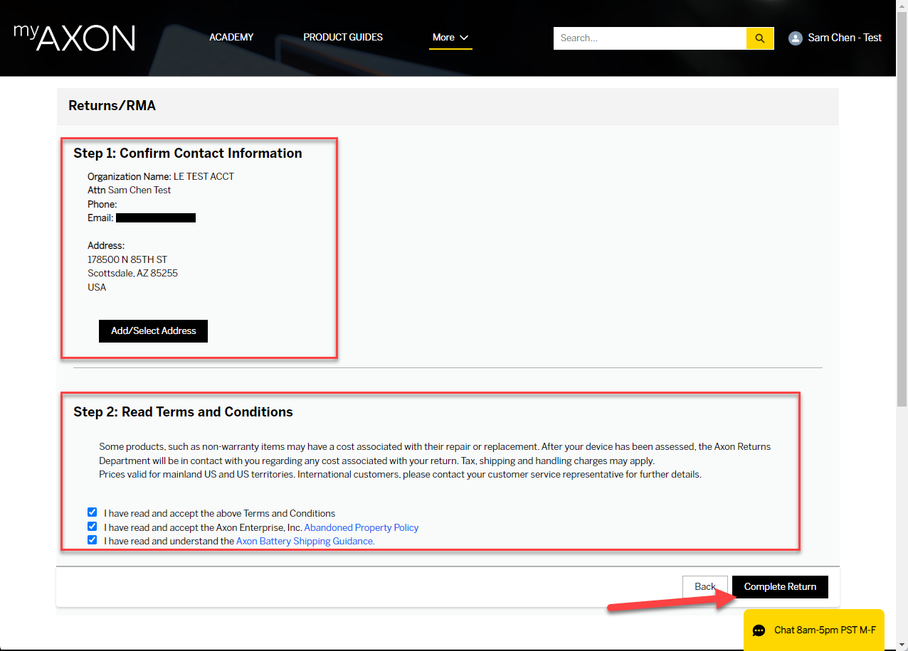 How do I create a return (RMA)?