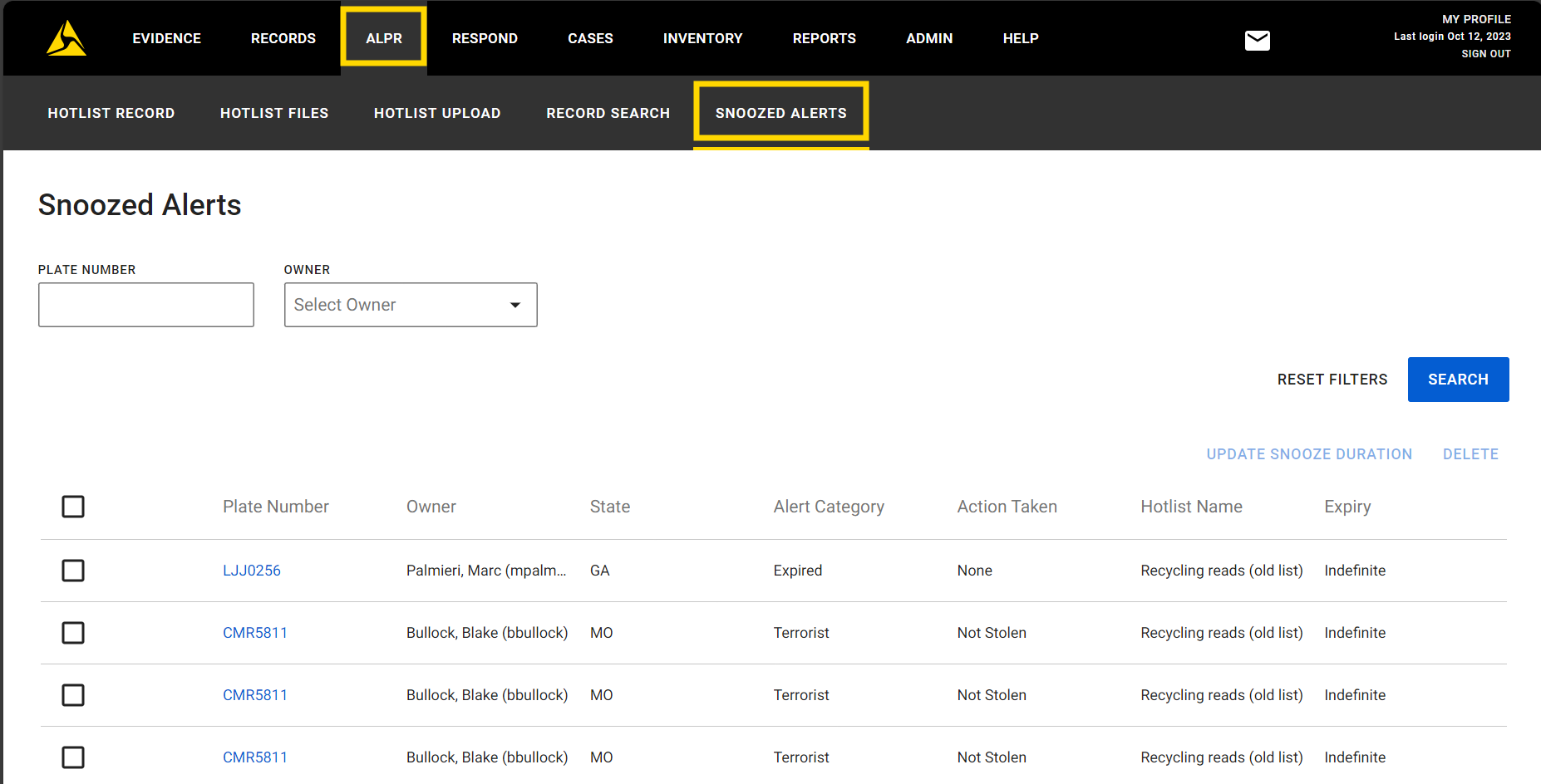 Snooze ALPR alerts - Fleet 3