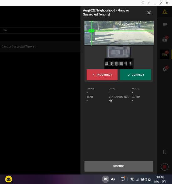 Dashboard ALPR tab - Fleet on DeX