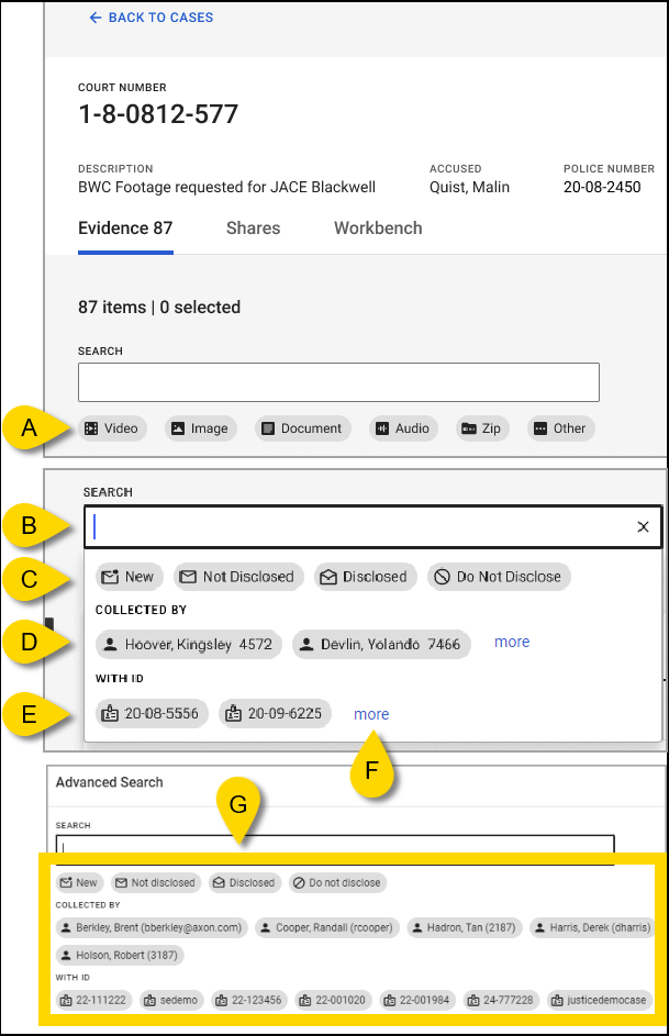 Case Quick Filters in Axon Justice
