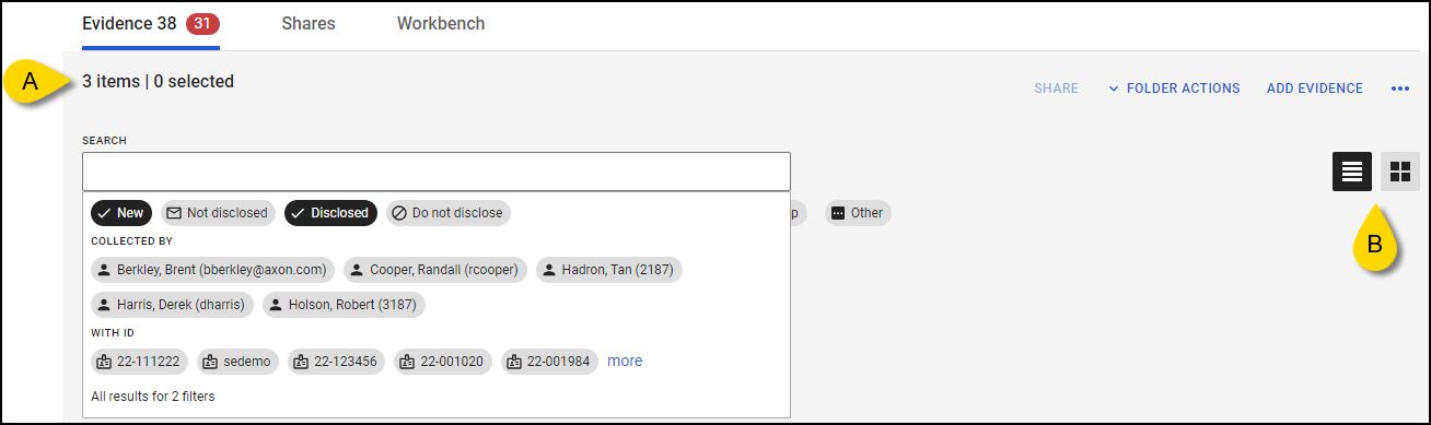 Case Quick Filters in Axon Justice