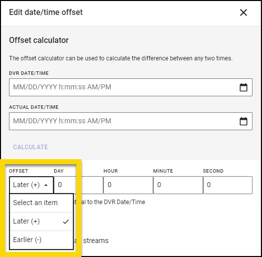 Edit and Calculate Offset of Recorded On Date and Time