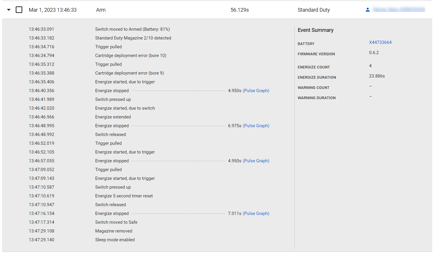 TASER 10 Device Logs