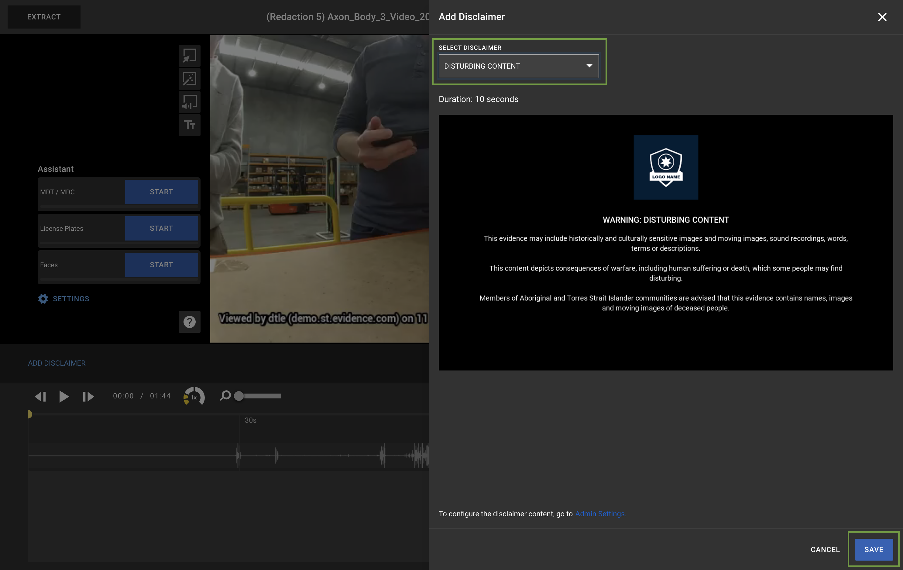 Using Redaction Studio for Video and Audio Redaction