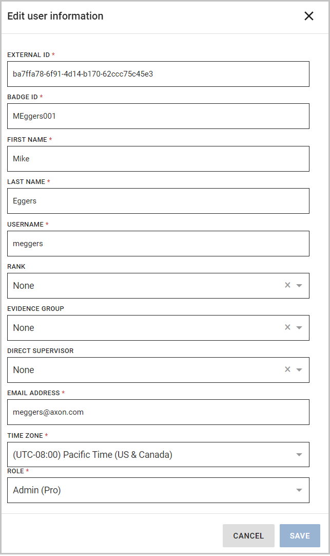 Edit Other User Account Information