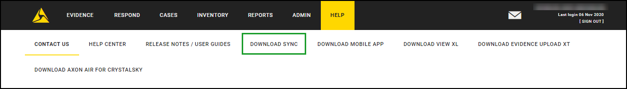 Downloading Sync from your Evidence.com account