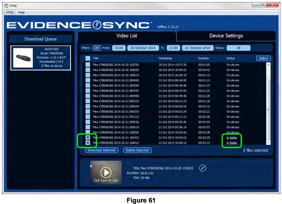 Removing videos from an Axon camera