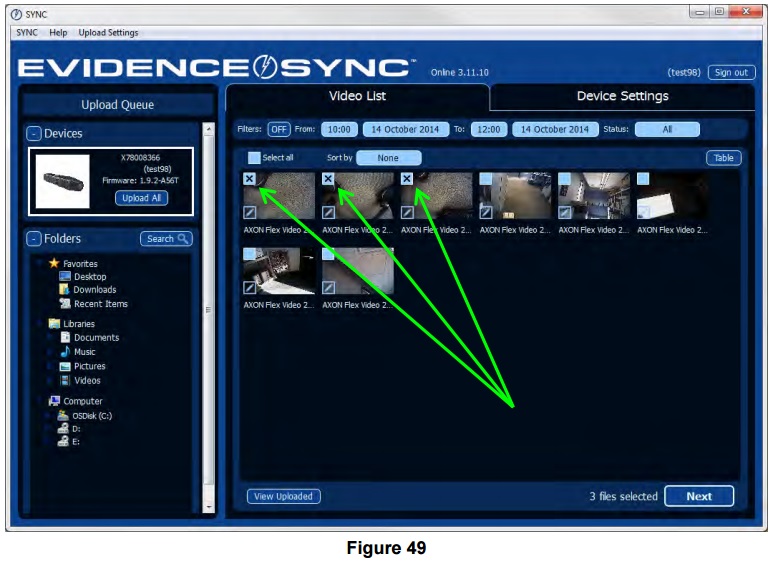 Uploading videos to Evidence.com