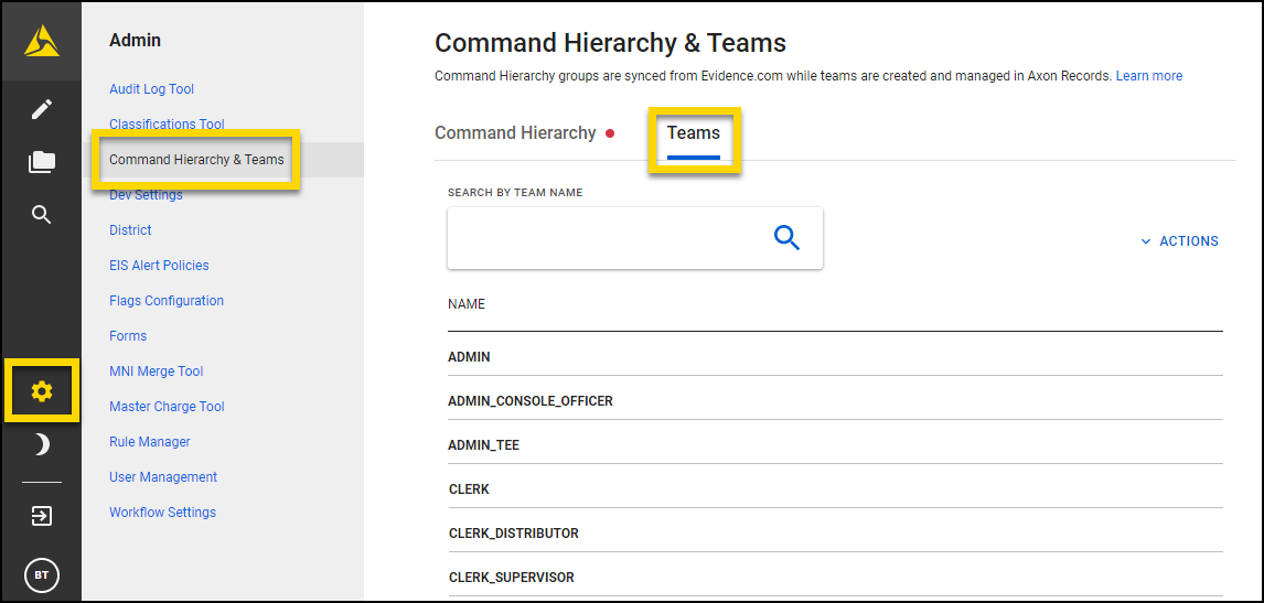 Axon Standards - Managing Team Notifications
