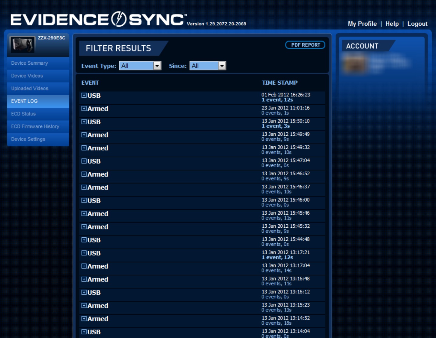 Reviewing videos and uploading with Evidence Sync
