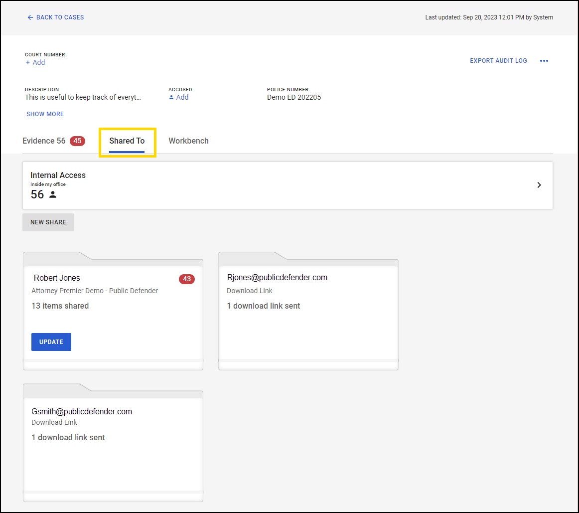 Managing the Case Access List
