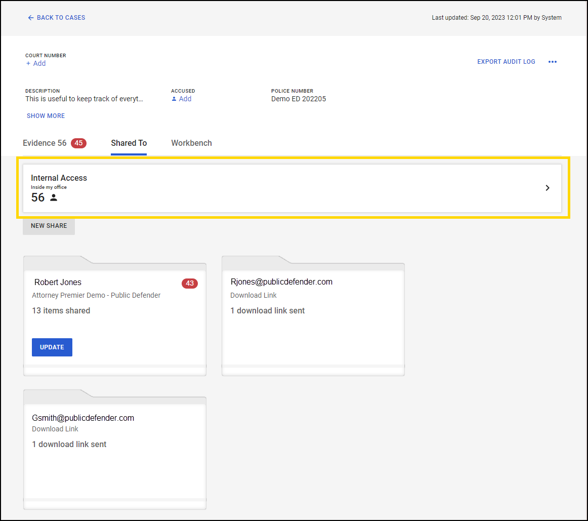 Managing the Case Access List