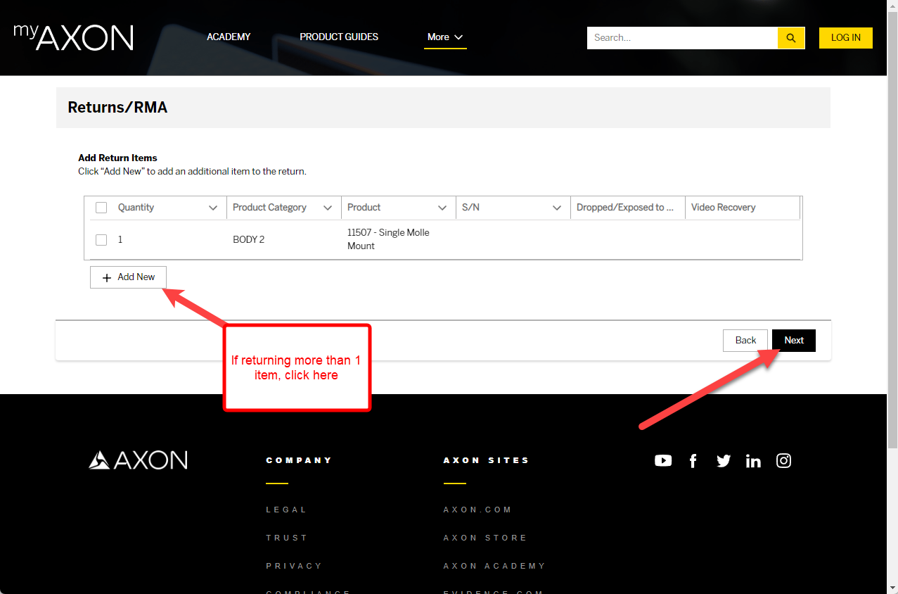How do I create a return (RMA)?