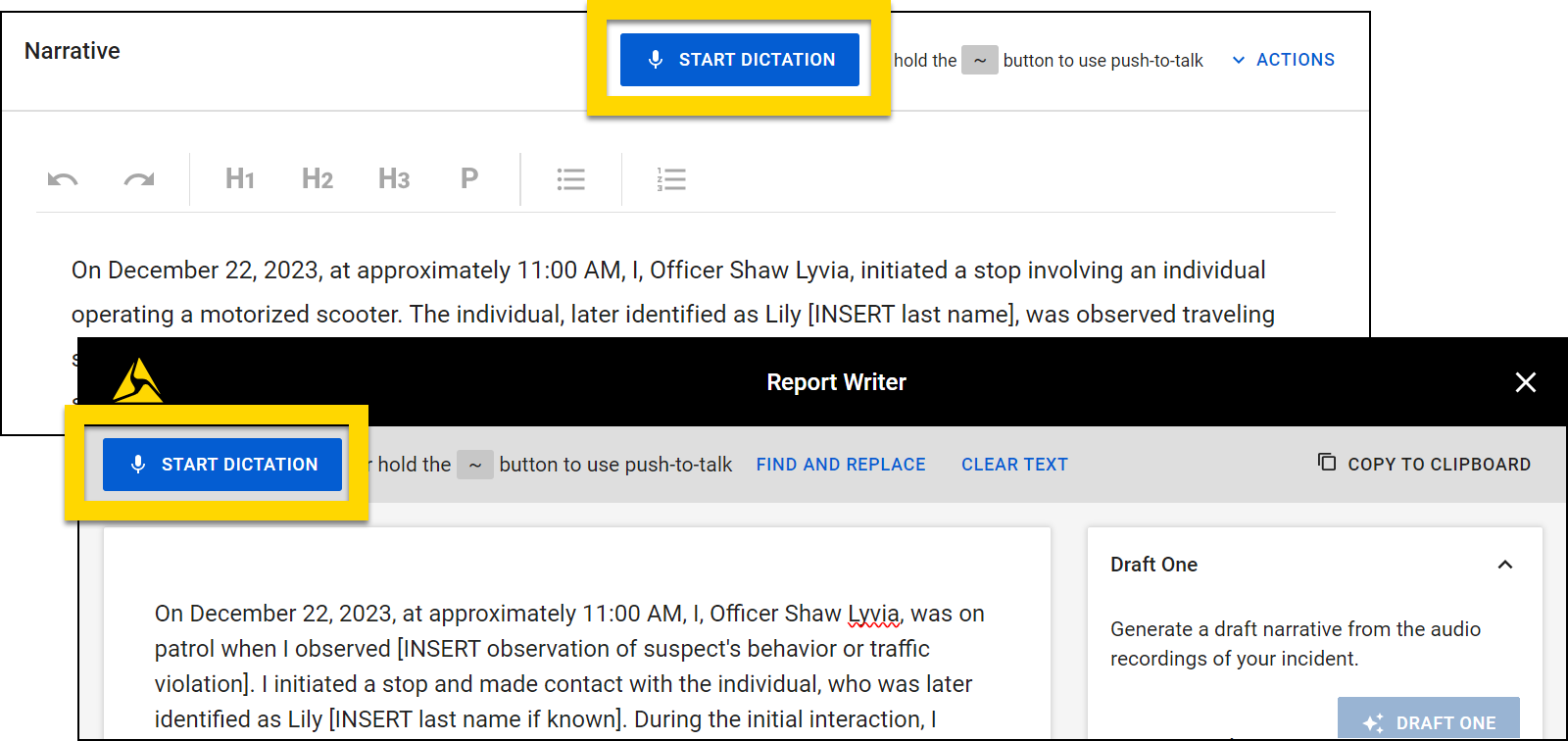 Review and revise drafts generated by Draft One