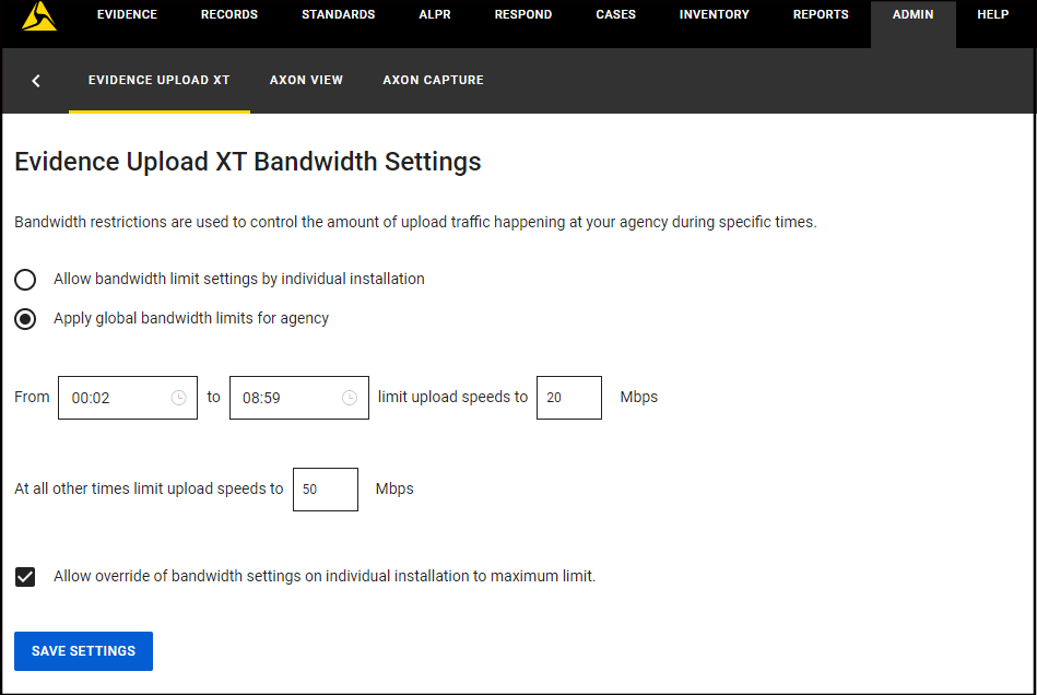 Deploy and set up Evidence Upload XT