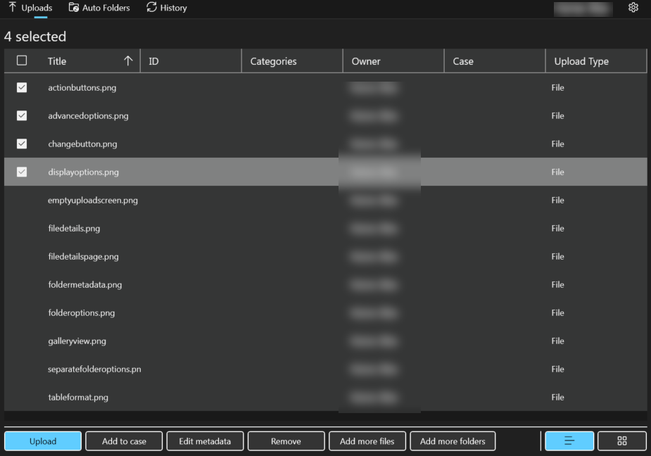 Upload files with Evidence Upload XT