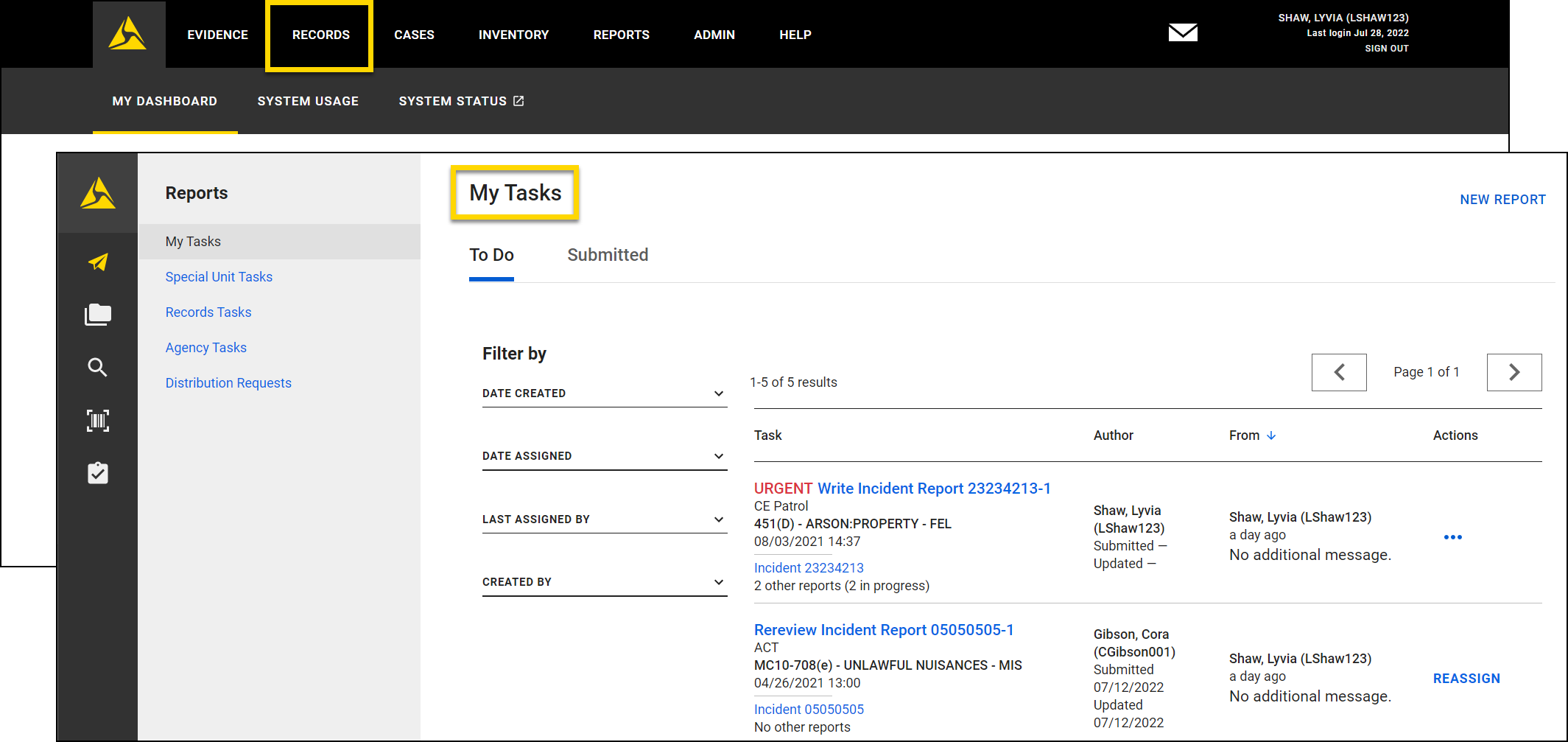 Sign into Axon Records