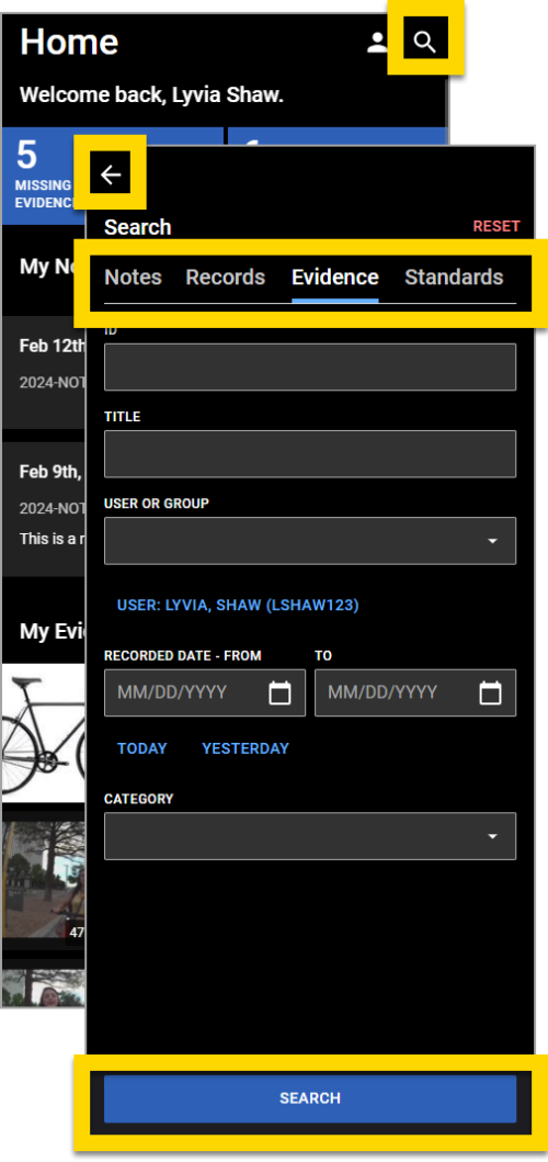Mobile search overview - Axon app