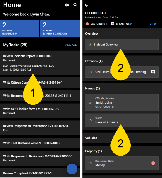 Review a report - Axon app