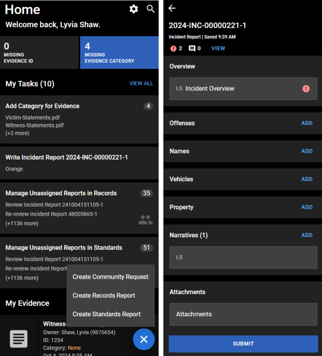Mobile report management overview - Axon app