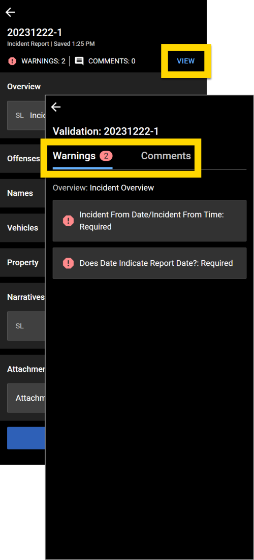 Edit and submit a report - Axon app