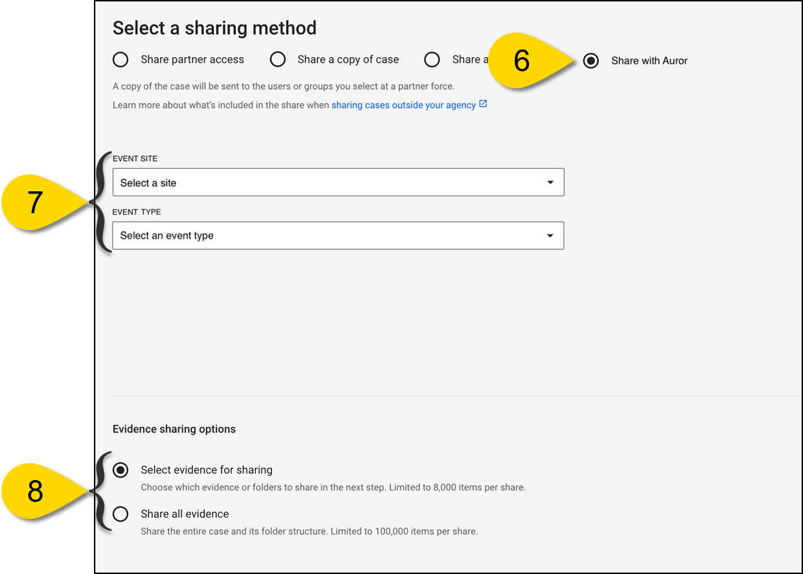 Share Cases with Auror