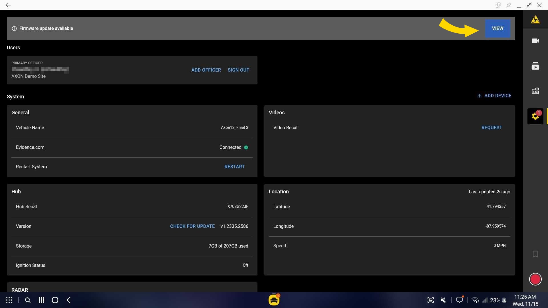 Dashboard camera updates - Fleet on DeX