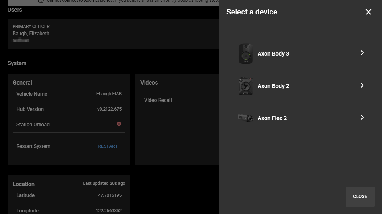 Dashboard and body cameras - Fleet on PC