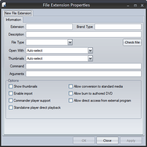 Manage file extensions - Ev-Local