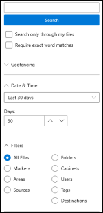 Search pane - Ev-Local