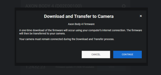 Change body camera settings - View XL AB4