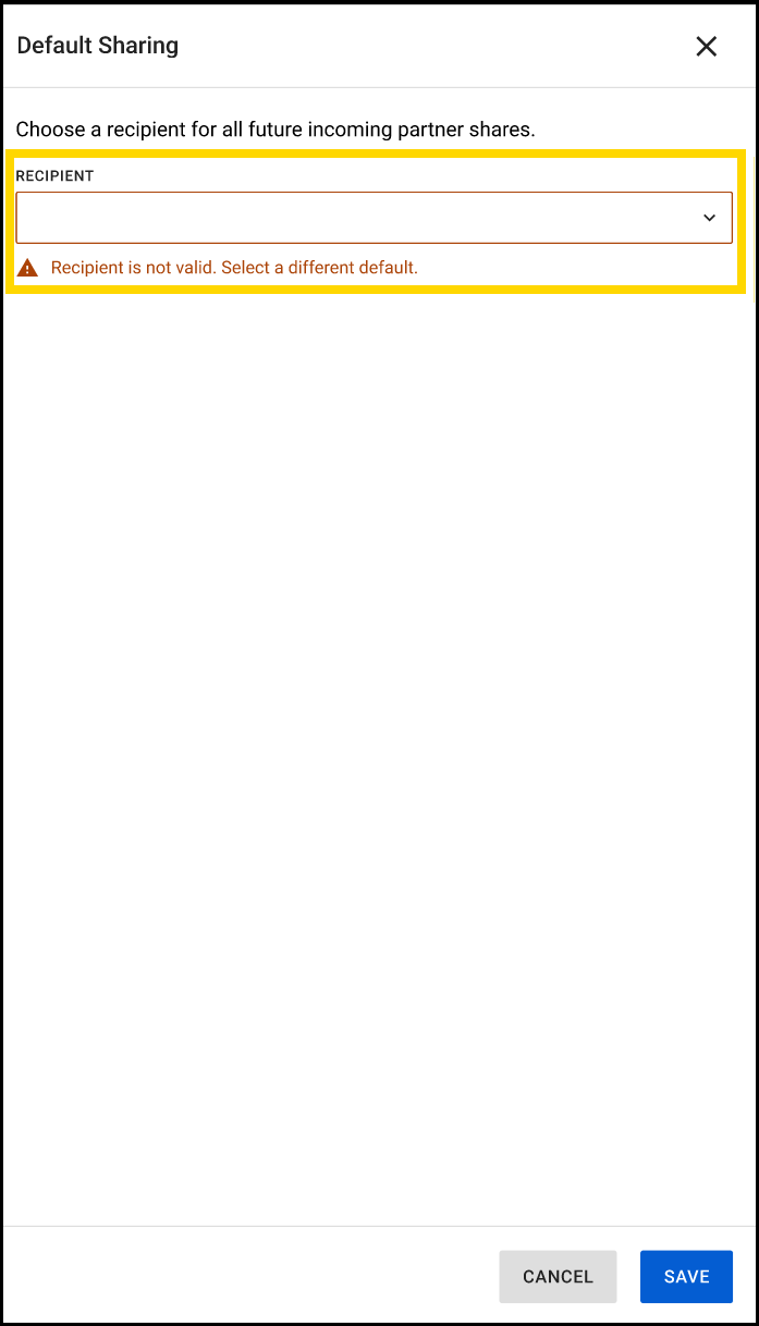 Justice Default Sharing Recipients