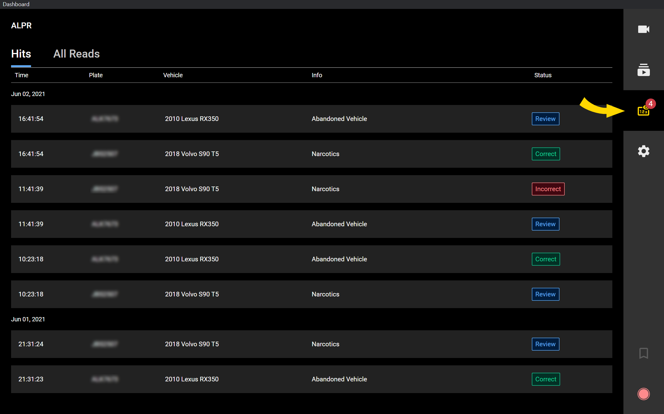 Dashboard ALPR tab - Fleet on PC