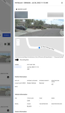 Snooze Dashboard alerts - ALPR