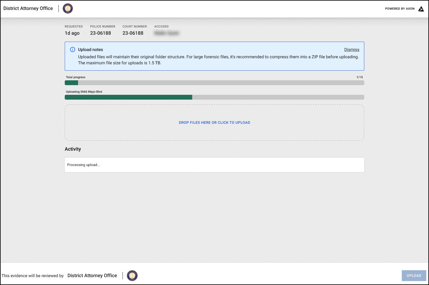 Justice Trusted User Evidence Upload Guide