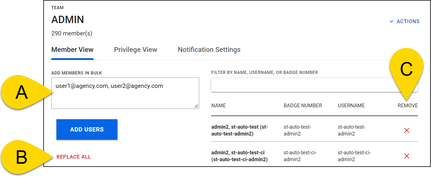 Manage Team Membership - Axon Standards