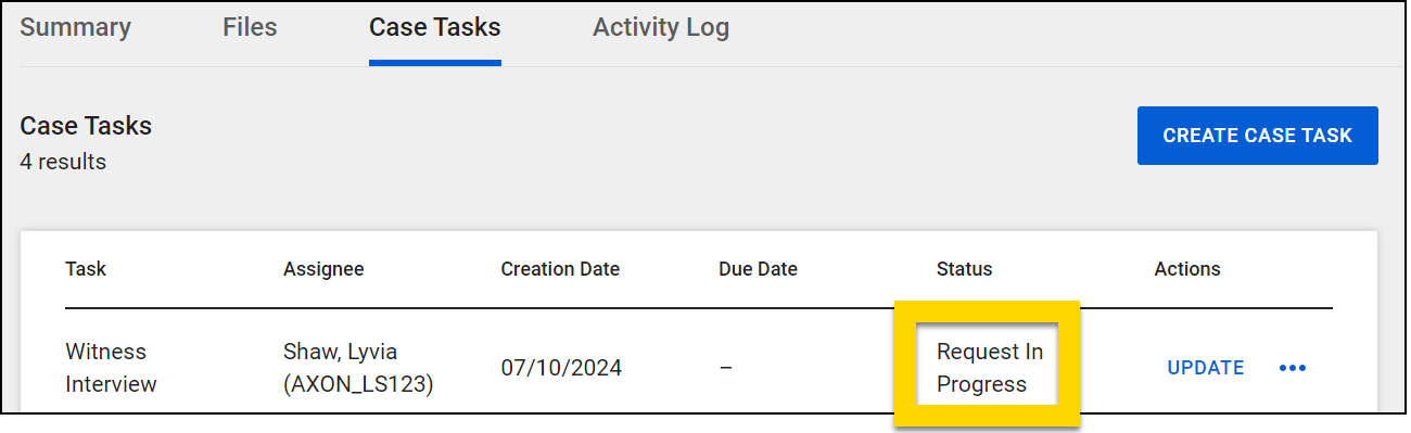 Submit Case Tasks - Axon Standards