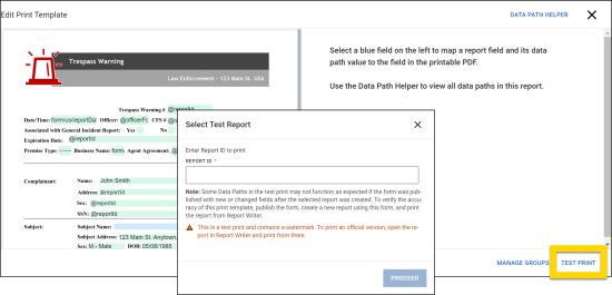 Test Print Templates - Axon Standards