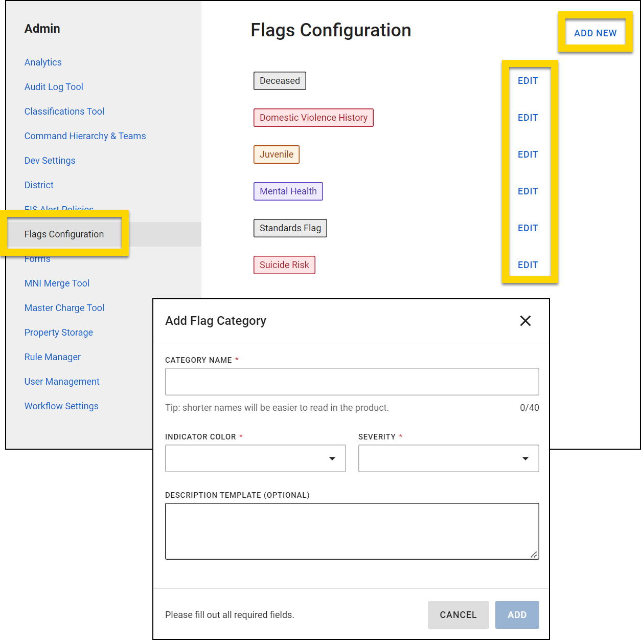 Flags Configuration - Axon Standards