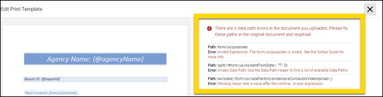 Manage DOCX Print Templates - Axon Standards