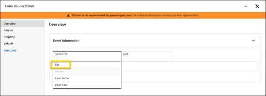 Edit a Form - Axon Standards