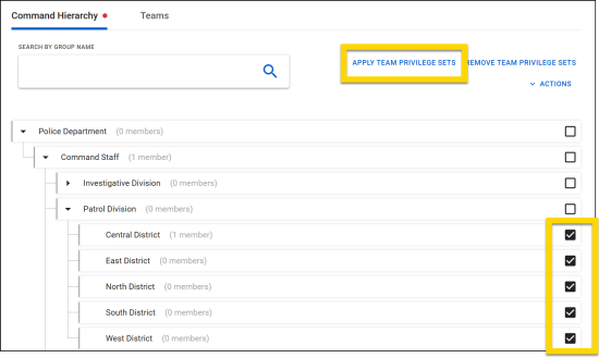 Manage Command Hierarchy Groups with Privilege Sets - Axon Standards
