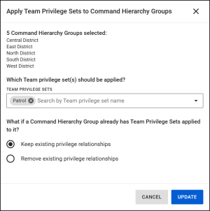 Manage Command Hierarchy Groups with Privilege Sets - Axon Standards