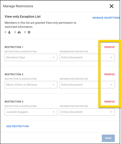 Edit and Remove Restrictions - Axon Standards