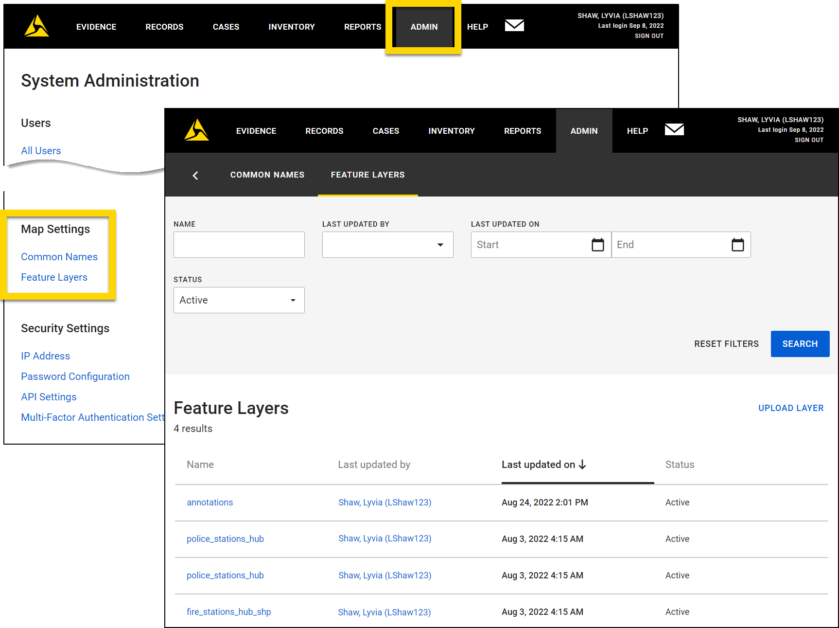 Feature Layers - Axon Standards