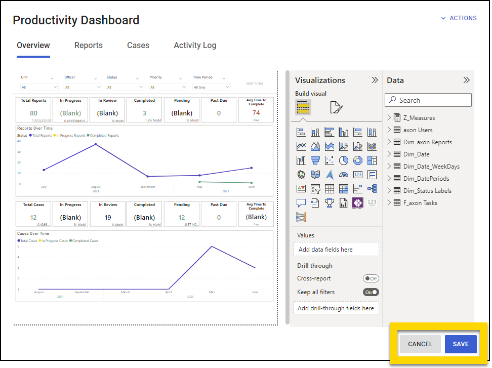 Save Dashboard - Axon Standards